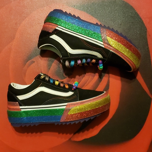 Vans | Shoes | Vans Stacked Glitter Sneakers | Poshmark